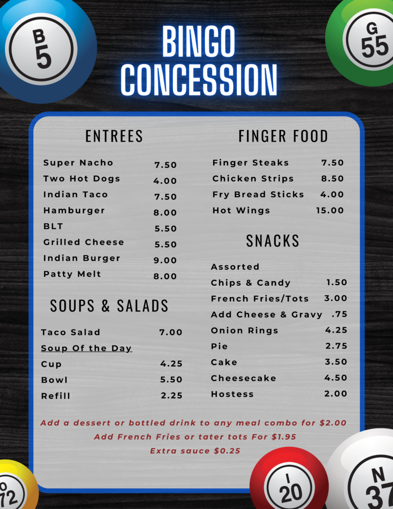 Bingo Concessions - Shoshone-Bannock Casino Hotel