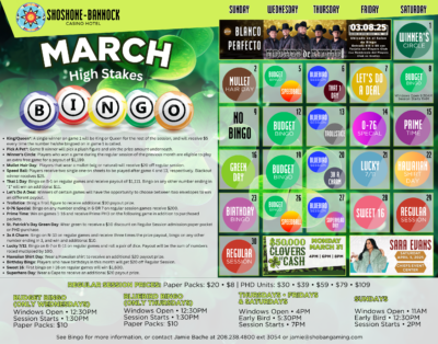 Bingo Promotions - Shoshone-Bannock Casino Hotel